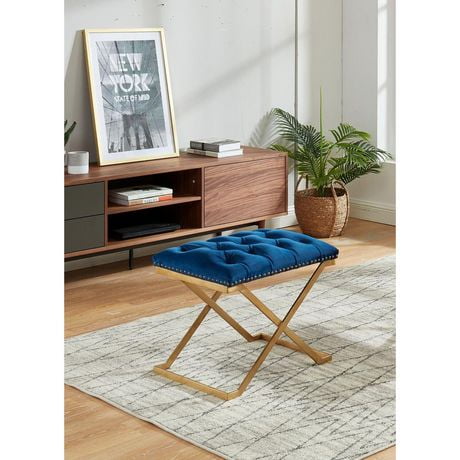 Click here for Ih Casa D Cor Imperial Tufted Ottoman With Golden... prices