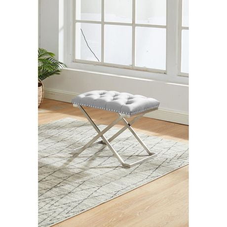 Click here for Ih Casa D Cor Imperial Tufted Ottoman With Silver... prices