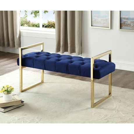 Click here for Ih Casa D Cor Imperial Tufted Bench With Gold Stan... prices