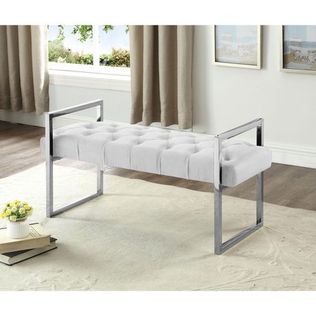 Click here for Ih Casa D Cor Imperial Tufted Bench With Silver St... prices