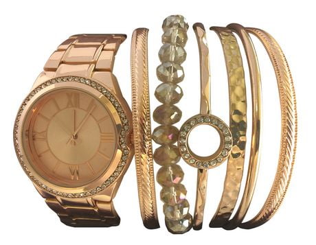 Fashion Watches Women's Stackable Rose Gold Watch with 6 Assorted ...