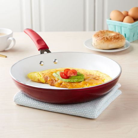 Tasty 11" Titanium Ceramic Non-Stick Fry Pan, Red | Walmart Canada