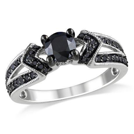 Click here for Asteria 1 Carat Total Weight Black Diamond Engagem... prices