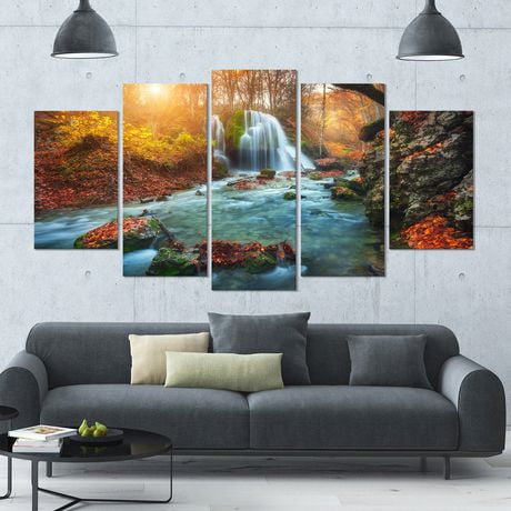 Click here for Design Art Fast Flowing Fall River In Forest Lands... prices