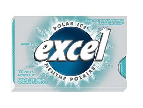 EXCEL, Polar Ice Flavoured Sugar Free Chewing Gum, 12 Pieces, 1 Pack ...