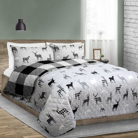 Click here for Safdie & Co. Quilt 2Pc Set T Grey Deer Grey Twin prices