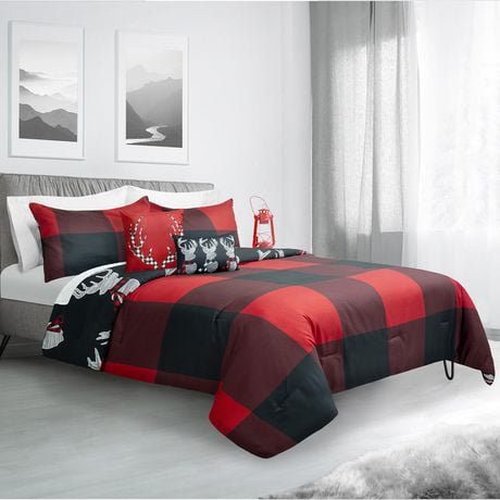 Click here for Safdie & Co. Comforter Set 5Pc Dq Chevron Plaid Mu... prices
