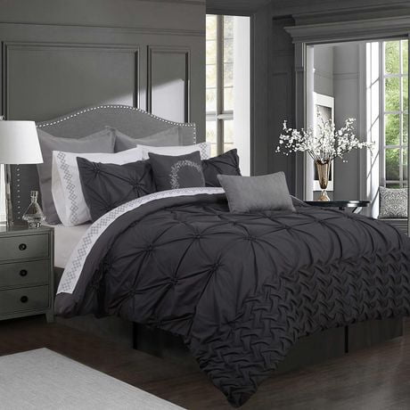 Click here for Safdie & Co. Comforter Set 6Pc Q Manoir Charcoal C... prices