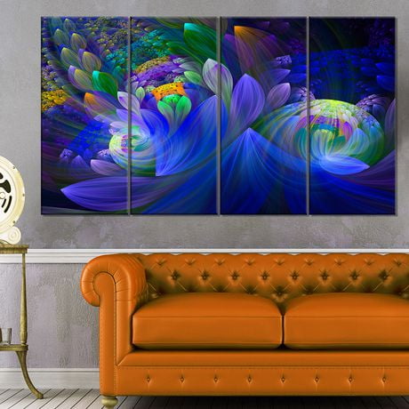 Click here for Design Art Blue Fractal Flower Bouquet Floral Larg... prices