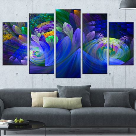 Click here for Design Art Blue Fractal Flower Bouquet Floral Larg... prices