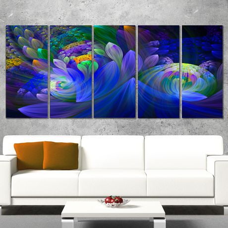 Click here for Design Art Blue Fractal Flower Bouquet Floral Larg... prices