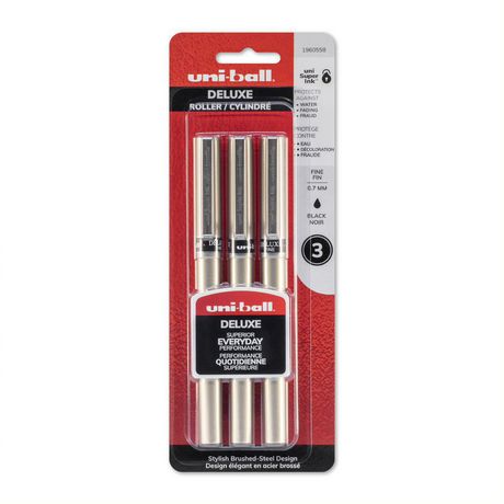 Click here for Uni-Ball Deluxe Roller Ball 3 Pack Black .7Mm Blac... prices