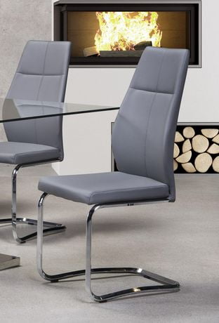 Click here for Topline Home Furnishings Grey Leather Side Chairs.... prices