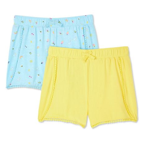 Click here for George Girls Printed And Solid Jersey Shorts 2-Pac... prices
