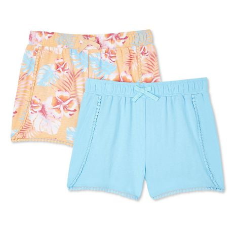 Click here for George Girls Printed And Solid Jersey Shorts 2-Pac... prices