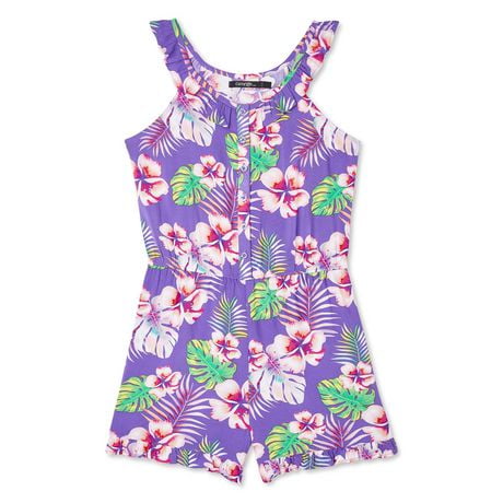 Click here for George Girls Button-Front Romper Purple 5 prices