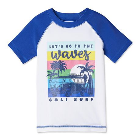 Click here for George Toddler Boys Short Sleeve Rash Guard Top Wh... prices