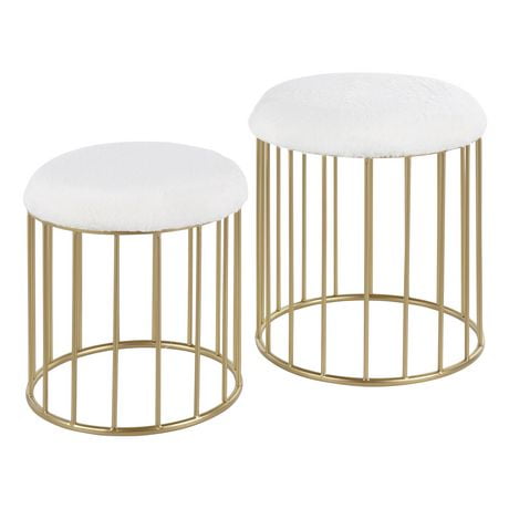 Click here for Canary Nesting Ottoman Set From Lumisource White prices