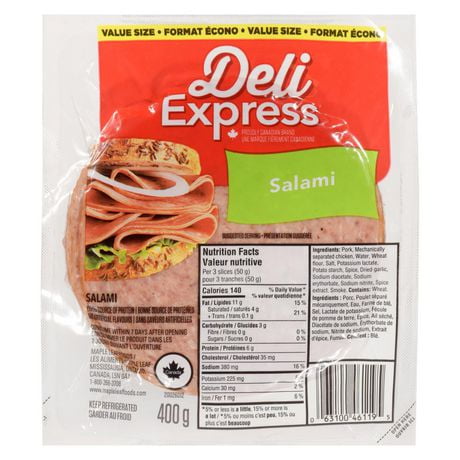 Deli Express Value Size Sliced Salami, 400 g - Walmart.ca