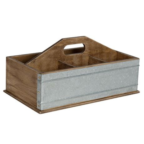 hometrends Rustic Wood and Metal Industrious Caddy | Walmart Canada