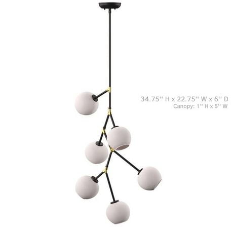 Click here for Take Me Home Furniture Atoms 6 Light Pendant In Bl... prices