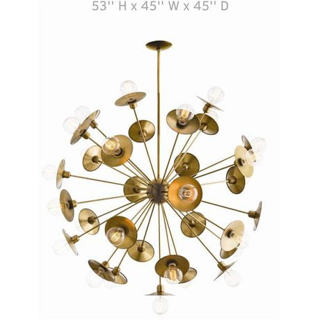 Click here for Take Me Home Furniture 30 Light Antique Brass Chan... prices