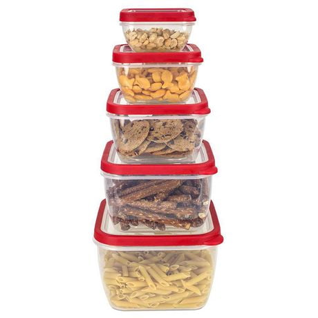 Click here for Home Basics 5 Piece Spill-Proof Square Plastic Foo... prices