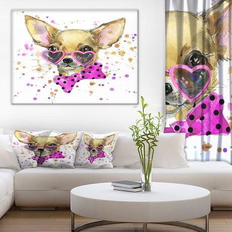 Click here for Design Art Puppy Dog In Watercolor Canvas Print Br... prices