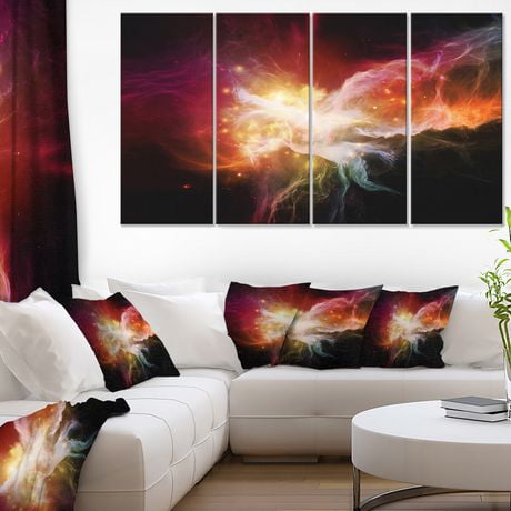 Click here for Design Art Elegance Of Nebulae Canvas Print Red In... prices