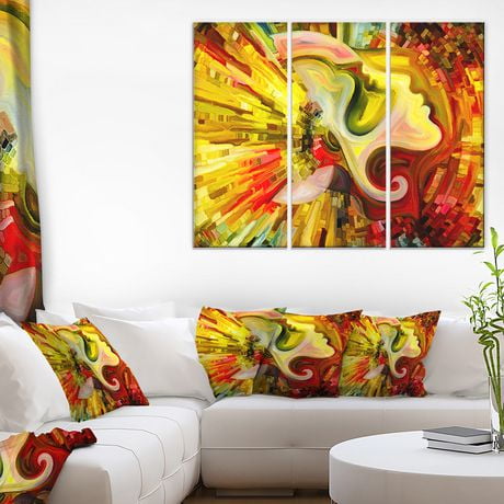 Click here for Design Art Beyond Inner Paint Canvas Print Yellow... prices