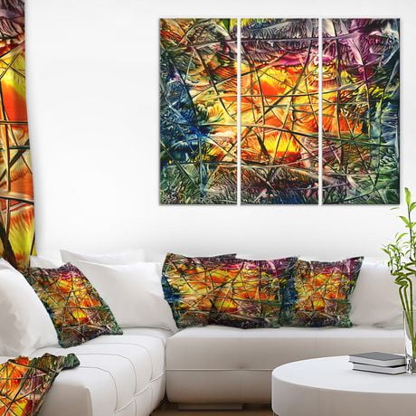 Click here for Design Art Amber Abstract Canvas Print Orange Inch... prices