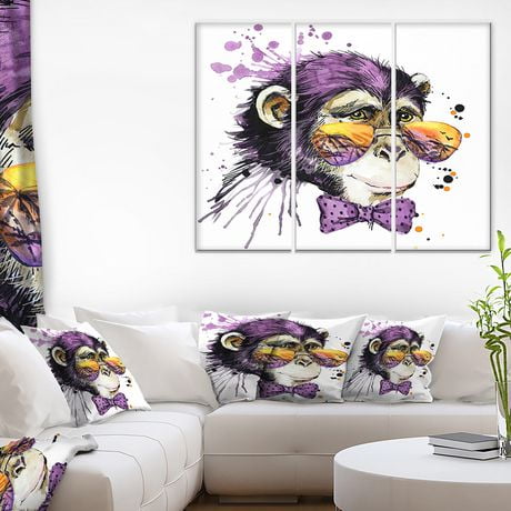 Click here for Design Art Cool Monkey Canvas Print Purple Inches prices