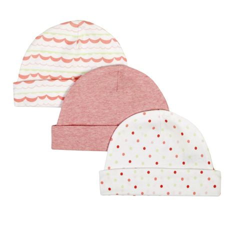 George baby Girls' Cotton Cap; 3-Pack | Walmart Canada