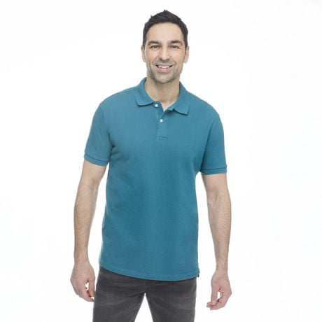 Click here for George Mens Short Sleeve Solid Pique Polo Teal S prices