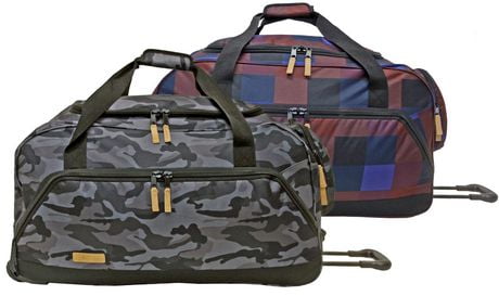 Click here for George 28 Wheeled Duffle Red & Grey 28 In prices