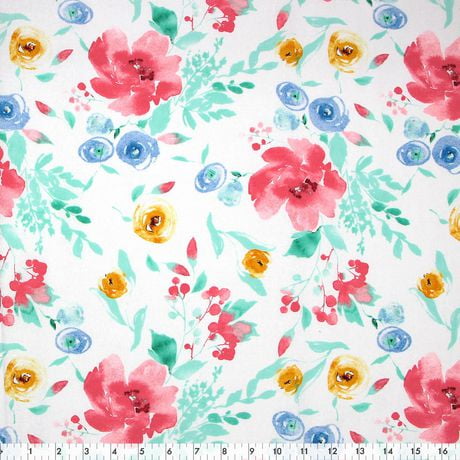 Click here for Fabric Creations White With Bright Waterpaint Flow... prices