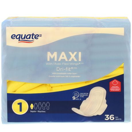 Equate Regular Maxi Pads with Flexi-Wings®, 36 count pack - Walmart.ca
