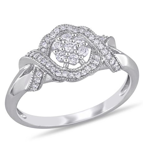 Click here for Miabella 1/3 Carat T. W. Diamond 10K White Gold Cr... prices