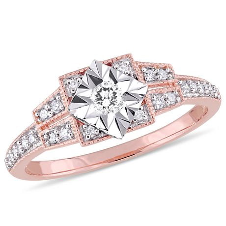 Click here for Miabella 1/4 Carat T. W. Diamond Rose-Plated Sterl... prices