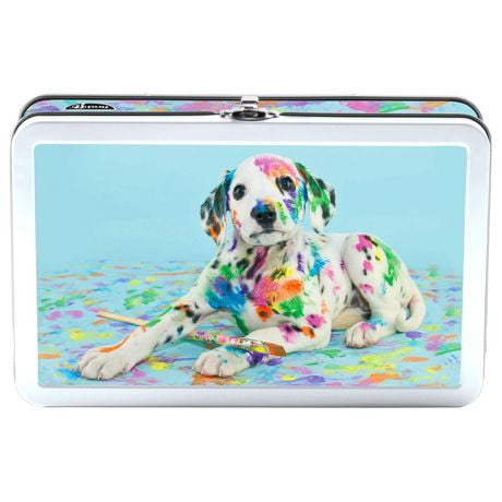 Find It Tin Pencil Box – Painted Puppy, 8.25” x 5.13” x 2.5” - Walmart.ca