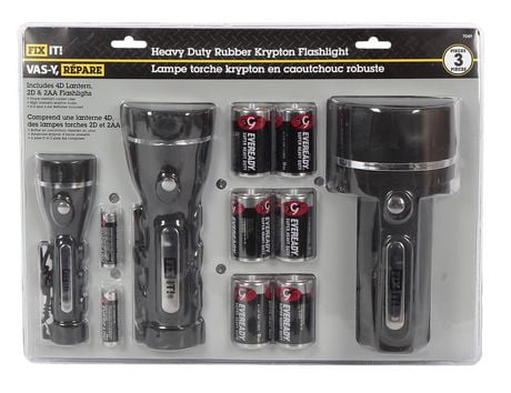Heavy Duty Rubber Krypton Flashlight - Walmart.ca