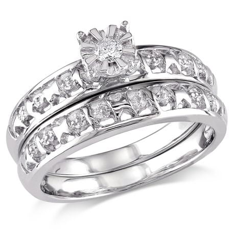 Click here for Miabella Round Diamond-Accent Sterling Silver Brid... prices