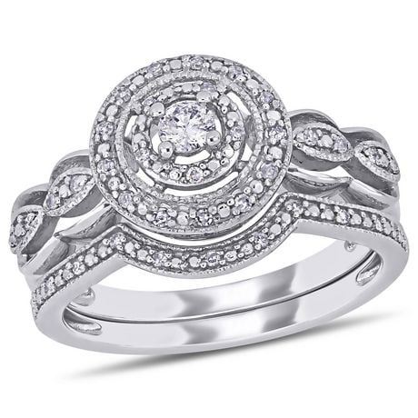 Click here for Miabella 1/4 Carat T. W. Diamond 10K White Gold Ha... prices