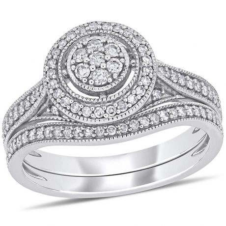 Click here for Miabella 2/5 Carat T. W. Diamond 10K White Gold Ha... prices
