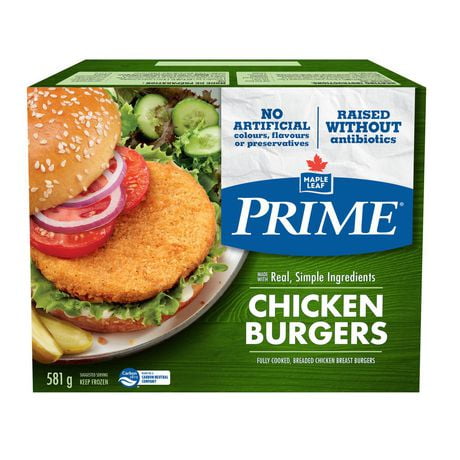 Maple Leaf Prime Chicken Burgers Raised Without Antibiotics - Walmart.ca