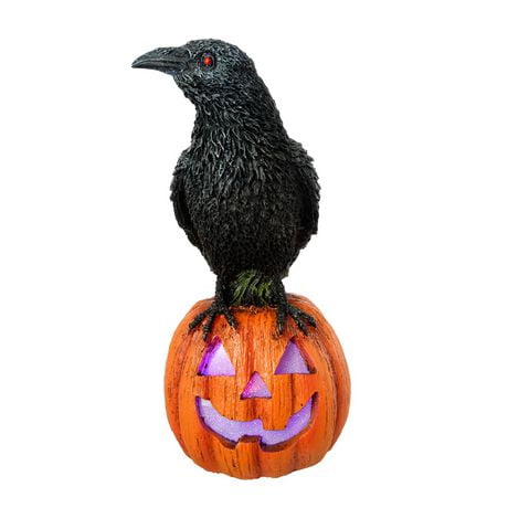 Way to celebrate! LED Lighted Crow Standing on Pumpkin - Walmart.ca