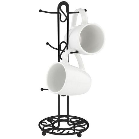 Click here for Home Basics Scroll Collection Steel Mug Tree  Blac... prices