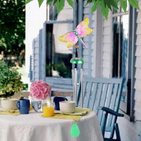Click here for Hometrends Windchime Pattern Metal Glass Dragonfly... prices