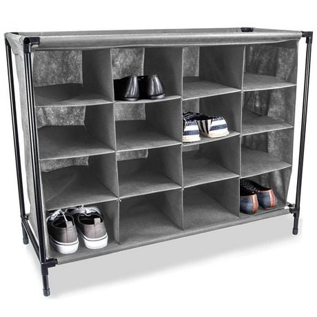 Click here for Home Basics 16 Pair Non-Woven Shoe Rack  Grey Grey... prices