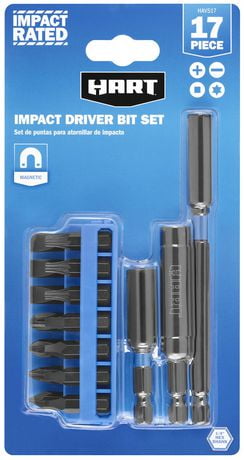 HART 17-Piece Impact Driver Bit Set with 3 Bit Holders | Walmart Canada
